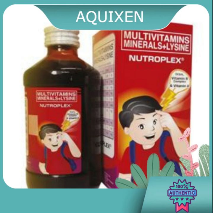 Aquixen/Unilab Nutroplex Syrup 250ml Multivitamin+Mineral+Lysine+Iron ...