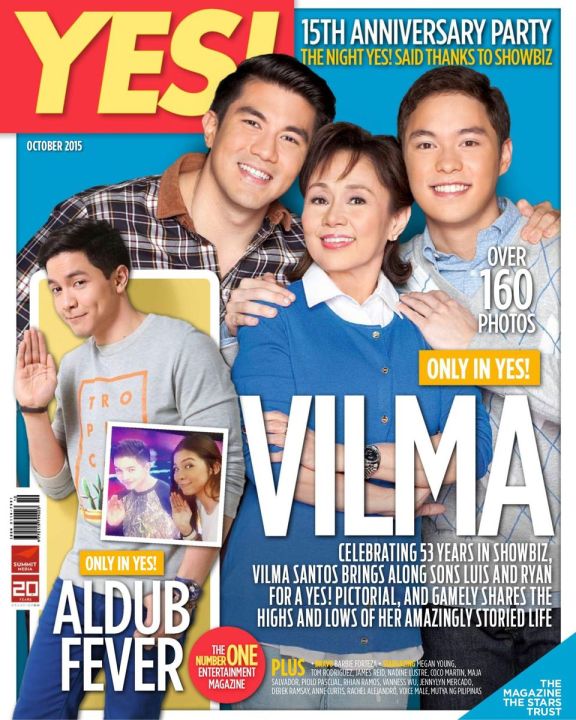YES Magazine October 2015 Vilma Santos Recto, Luis Manzano, Ryan Recto ...
