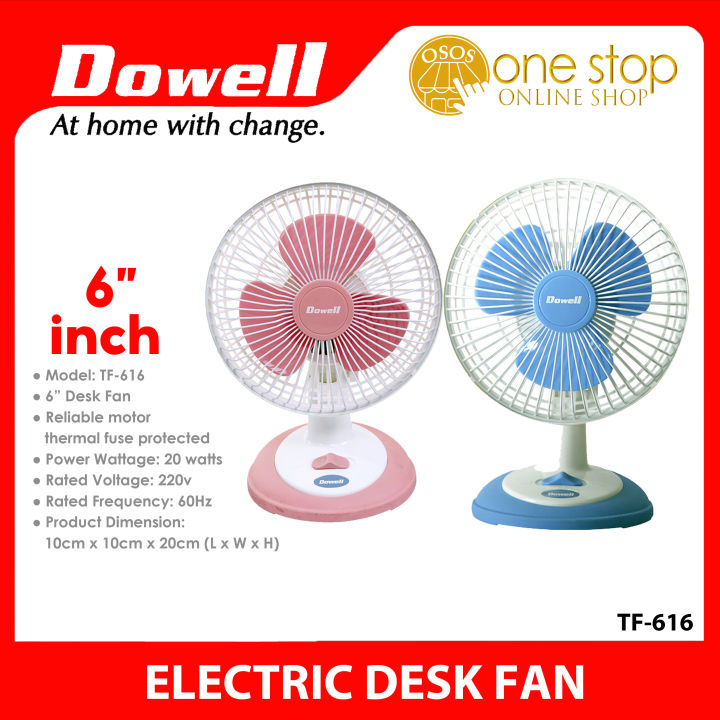 Dowell Original 6 inch Electric Table Fan Desk Fan TF-616 •OSOS ...