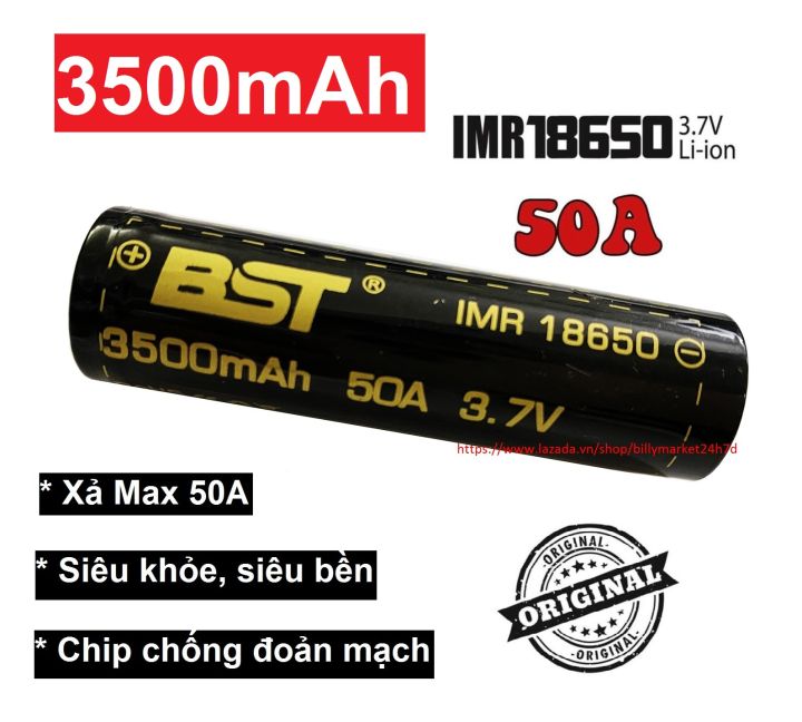 Pin sạc nhiều lần Lithium- ion BST, Pin 18650 sạc 3.7v dung lượng lớn ...