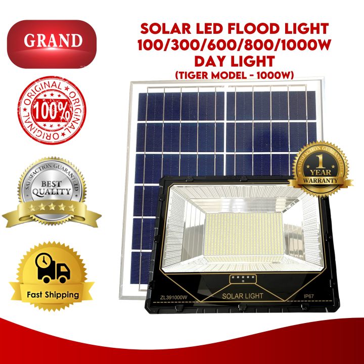 Grand Model TIGER Solar LED Flood Light 100/300/600/800/1000 Watts ...