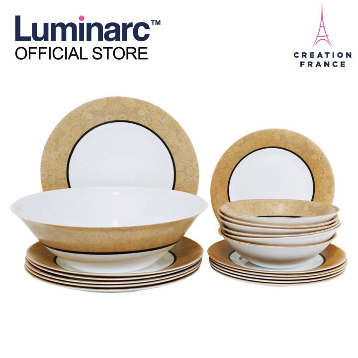 Luminarc 19 Pcs Tempered Glass Dinner Set - Essence Celebration | Lazada