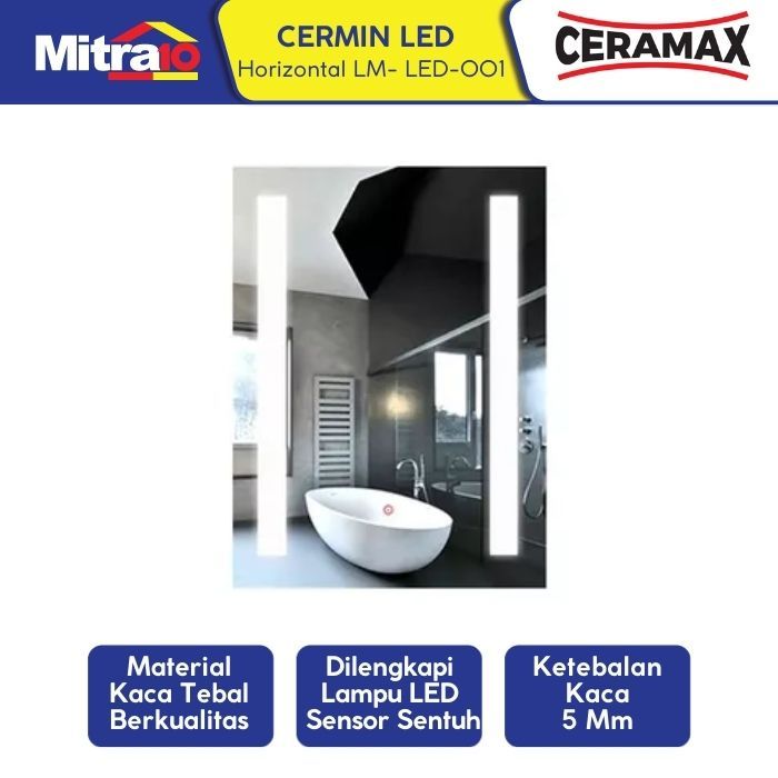 Ceramax Cermin Led Kamar Mandi Horizontal LMC - LED 001 | Lazada Indonesia