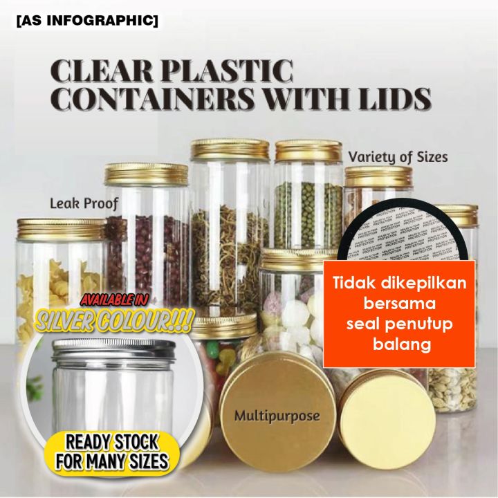 DR Balang Kuih Biskut Raya Aluminum Penutup Sambal Choco Jar Bekas Kueh ...