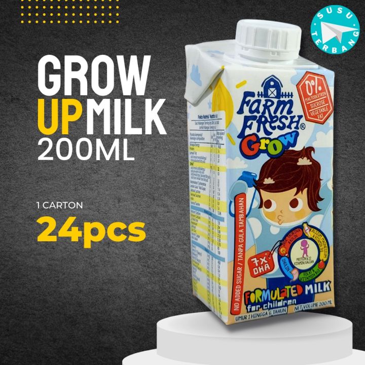 CARTON | Grow Up Milk UHT 200ML (Susu Formula) by Farm Fresh | Lazada