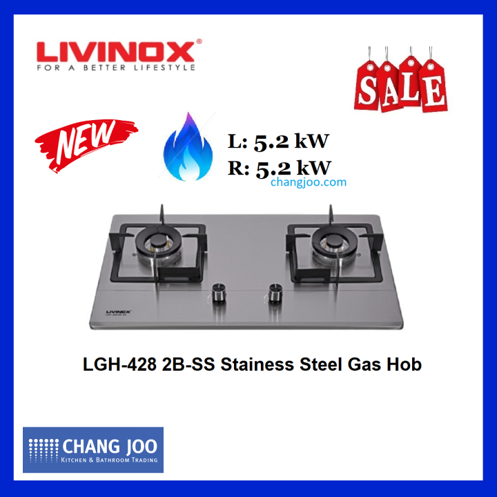 LIVINOX LGH-428 2B-SS Stainless Steel Gas Hob (Flexi Hob) | Lazada