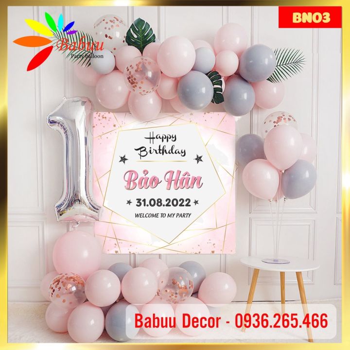 Set bóng trang trí sinh nhật BN03 Babuu Decor | Lazada.vn