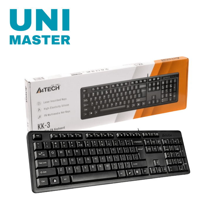 Uni Master A4tech KK-3 Multimedia FN Keyboard | USB Keyboard | A4tech Keyboard | Lazada PH