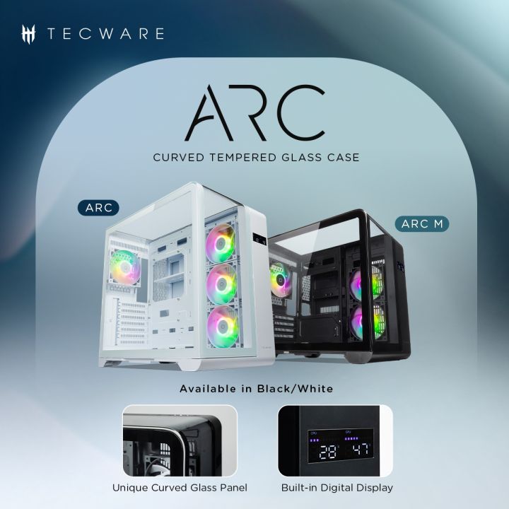 # TECWARE [Arc M/Arc] - Curved TG PC Case With CPU & GPU Temperature ...