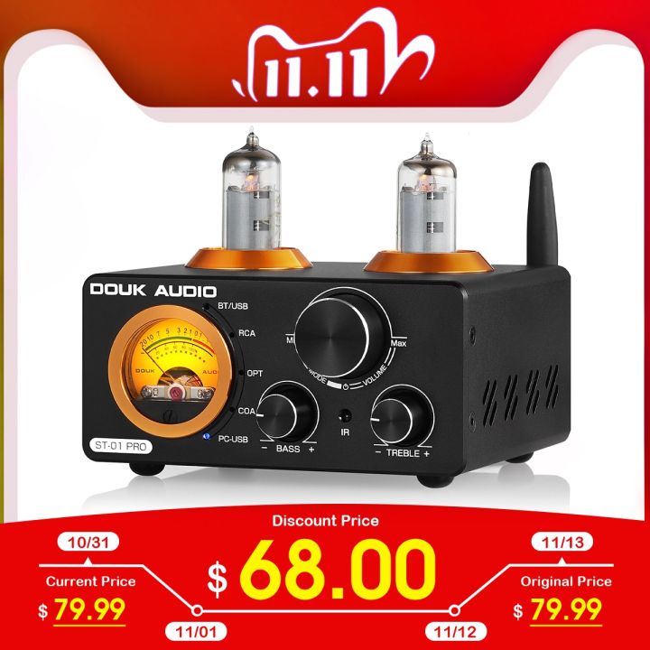 Douk Audio Hifi Bluetooth 5.0 Vacuum Tube Amplifier USB DAC Stereo ...