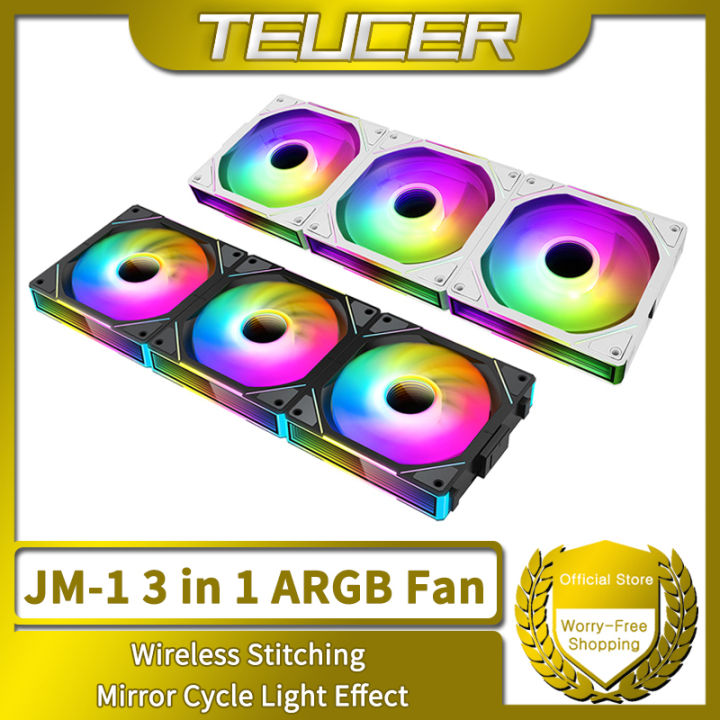 TEUCER JM-1 ARGB Fan 3 In 1 RGB Mirror Cycle Light Effect 800-2000RPM ...