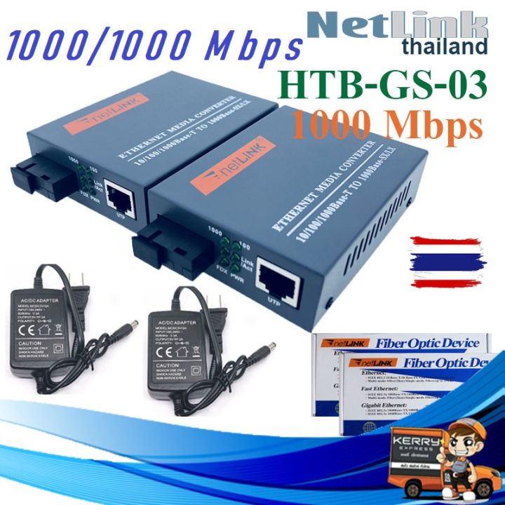（1 คู่）NetLINK Media Converter HTB-3100 (A+B) Fiber Optic 20KM 100 MBPS ...