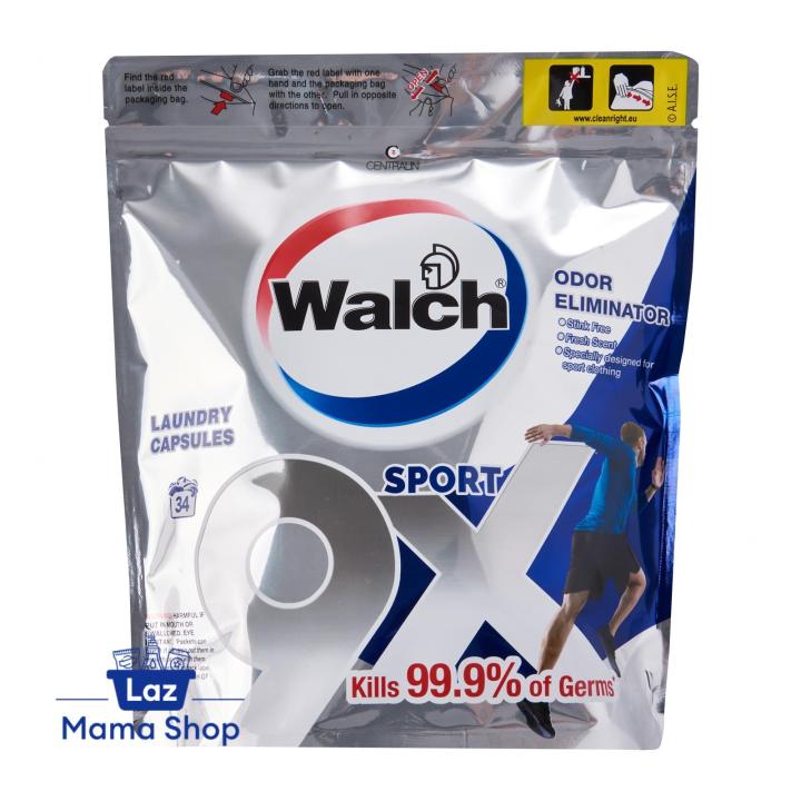 WALCH 9X Sports Laundry Capsules Refill Pack 34PCS (Laz Mama Shop ...