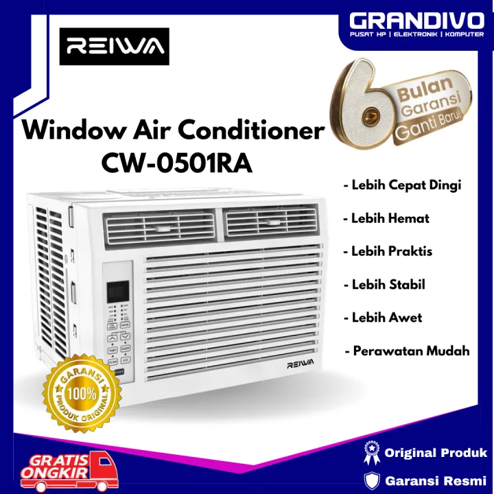 AC Window REIWA 1PK & 1/2PK CW-0901RA / CW-0501RA PK Low Watt, Garansi ...