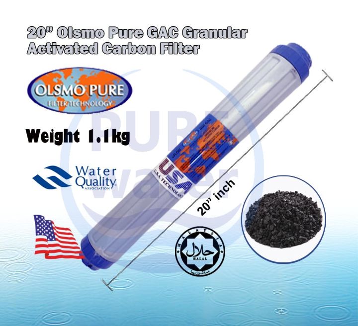20" Olsmo Pure GAC Granular Activated Carbon Filter Halal Water Filter ...