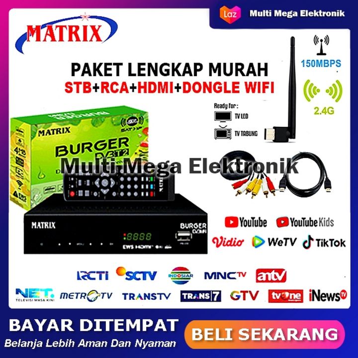 SET TOP BOX TV DIGITAL MATRIX BURGER DVBT2 / SET TOP BOX UNTUK TV TABUNG / STB TV BOX DIGITAL ...