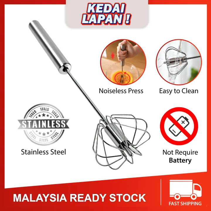 Semi Automatic Egg Beater Hand Press Egg Mixer Stainless Steel 半自动打蛋器 ...