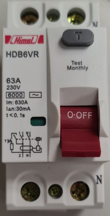 HIMEL RESIDUAL CURRENT SWITCH HDB6VR 2 POLE 30MA AC-TYPE | Lazada PH