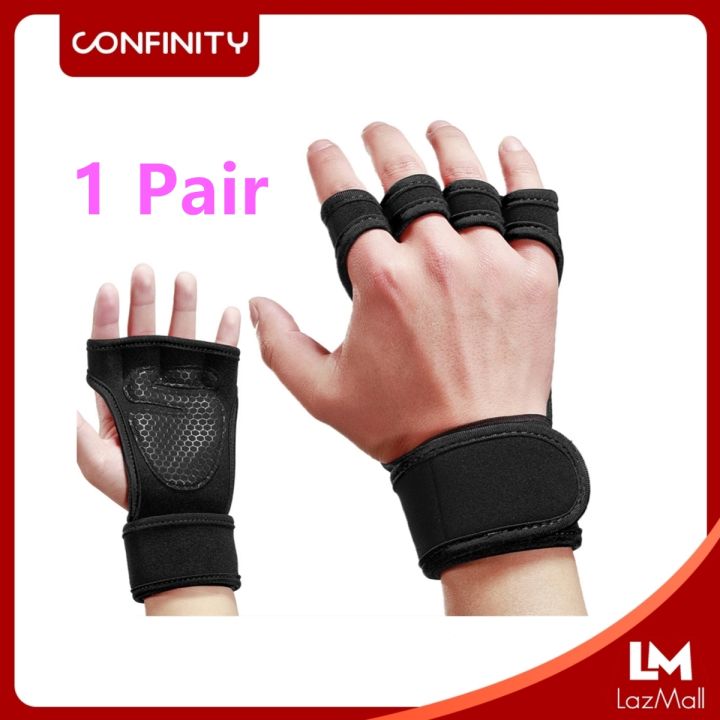 CONFINITY one pair Lifting Gloves Workout Gloves with Integrated Wrist ...