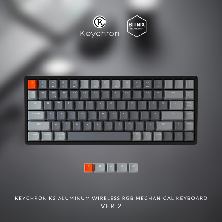 Keychron K2 V2 RGB Wireless Aluminum Hot-Swappable Mechanical Keyboard ...