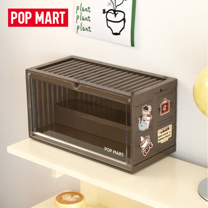 POPMART POP MART coffee grounds container luminous hand-made display ...