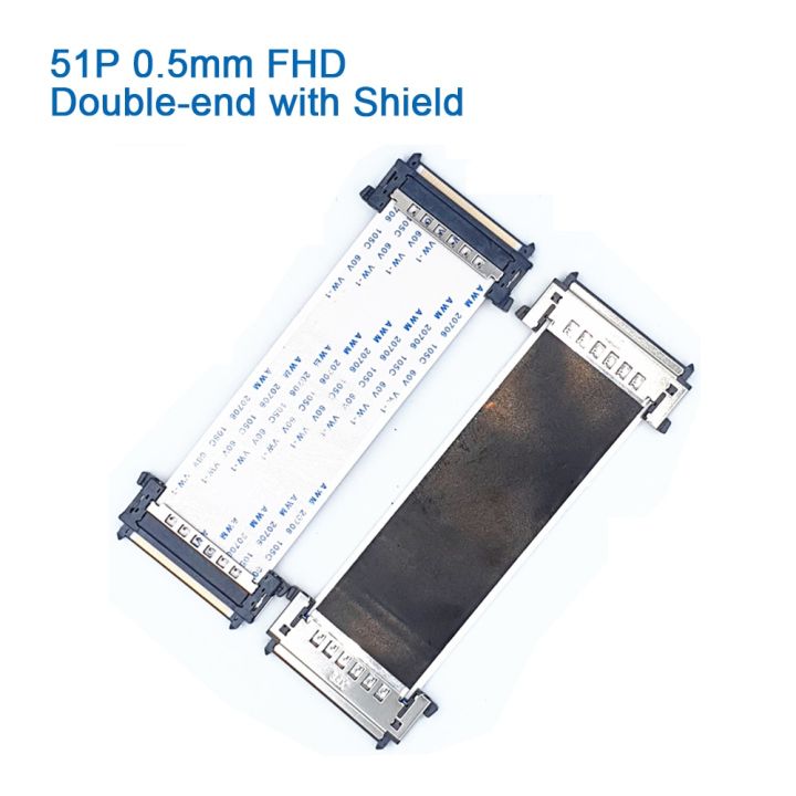 10Pcs 51Pin 4K FFC FPC 60HZ flexible flat cable V-by-One VBO FHD screen LVDS cable double head 0 ...