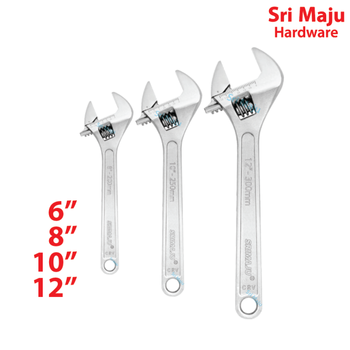 MAJU SPN-SF 6 8 10 12 Inch Adjustable Spanner Wrench Wide Jaw Opening ...
