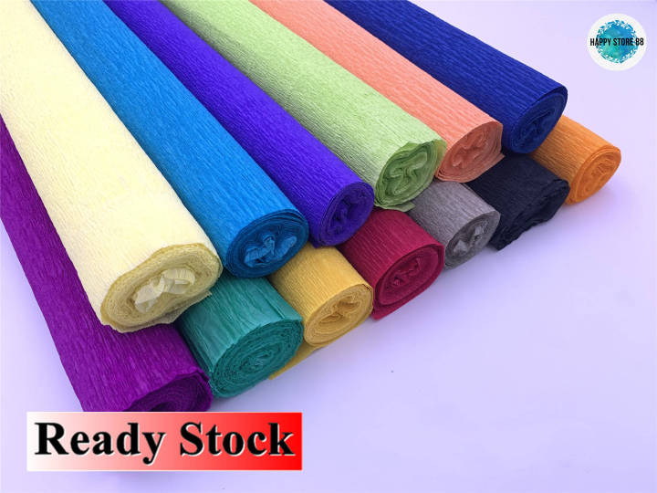 50 x 270 cm(3 yards) Colour Crepe Paper/ Kertas Warna Crepe (3yards ...