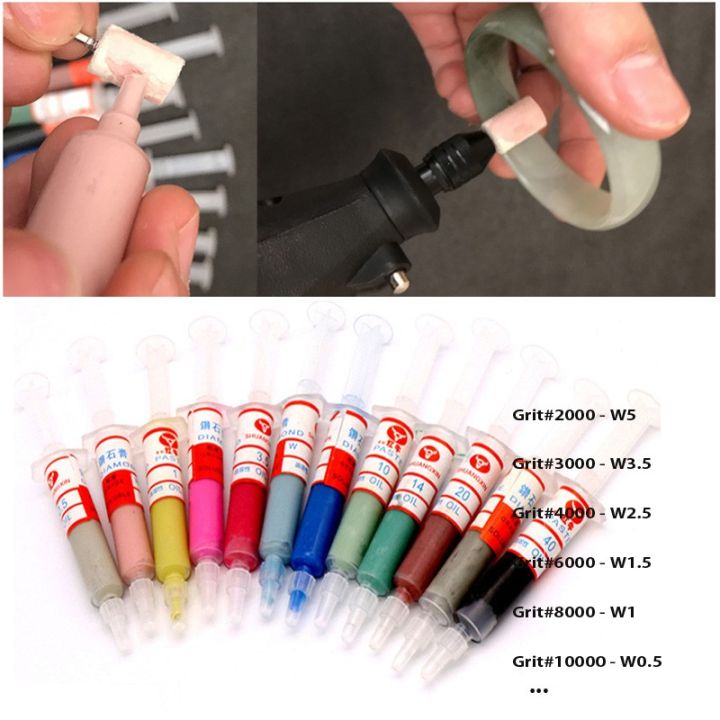 FUXING 12PCS 320~10000 Grit W0.5-W40 Polishing Paste Polishing Compound ...