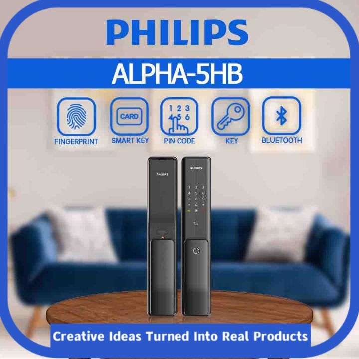 Salable Product- PHILIPS ALPHA 5hb Push-pull Smart lock - fingerprint digital door lock with ...