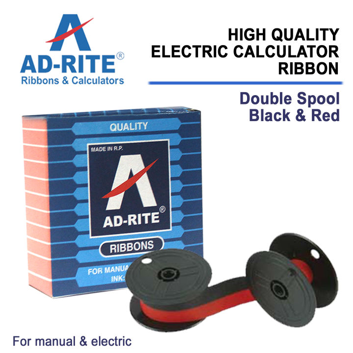CALCULATOR RIBBON AD-RITE ELECTRIC CALCULATOR RIBBON INK RIBBON DOUBLE ...