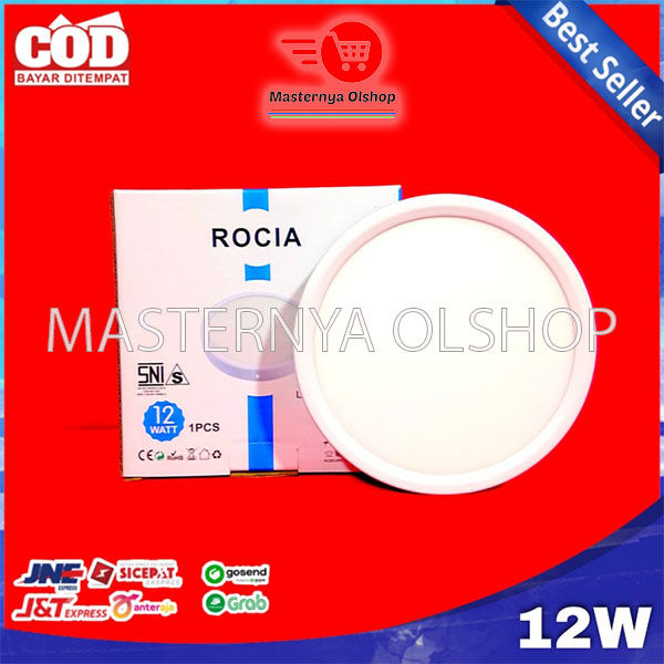 ROCIA LAMPU PANEL LED 12 WATT OB BULAT DOWNLIGHT OUTBOW PLAFON SNI ...