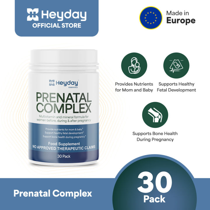 HEYDAY Essentials Prenatal Complex 30 pack with Prenatal Nutrient ...
