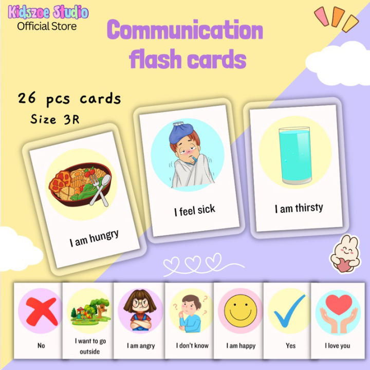 Communication speech therapy laminated flashcards | Lazada PH