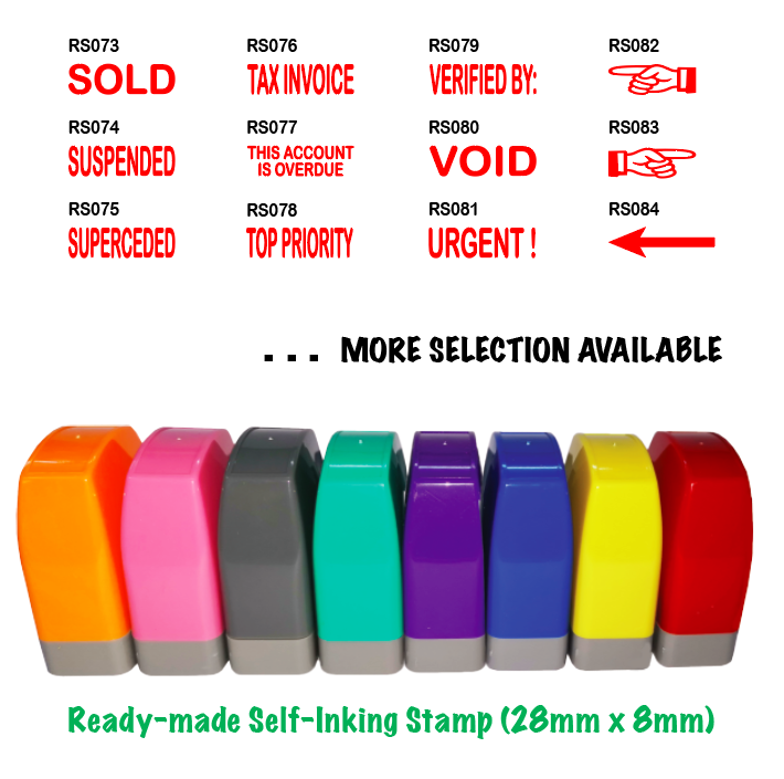 Ready-made 28mm x 8mm Self-Inking/Pre-Inked Rubber Stamp for Business ...