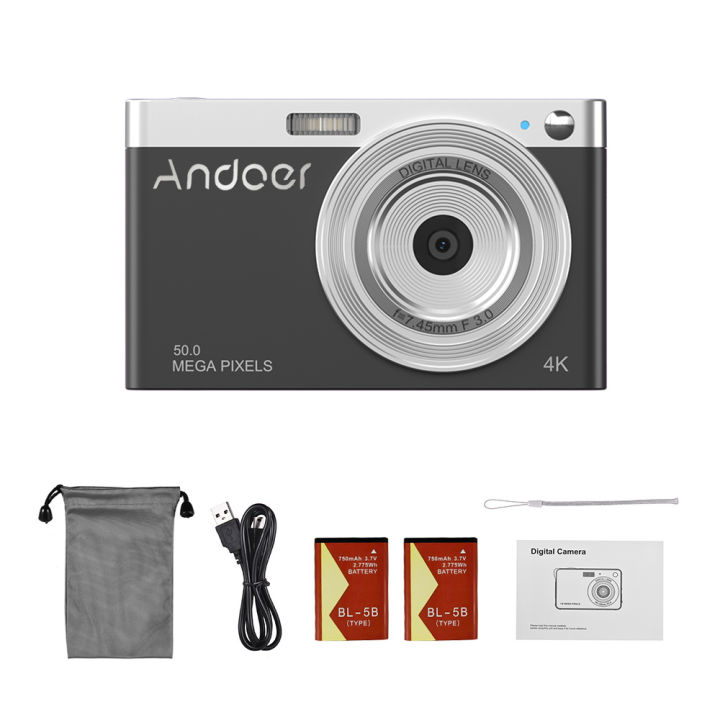 Andoer Compact 4K Digital Camera Video Camcorder 50MP 2.88Inch IPS ...