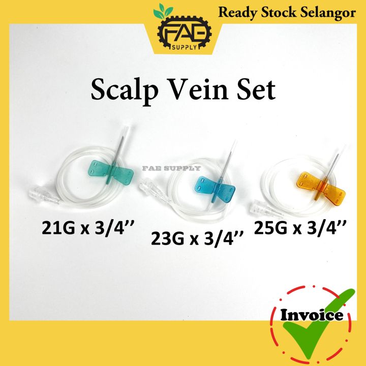 Scalp Vein Set Butterfly Needle 21G 23G 25G 1pcs Winged Infusion Set ...