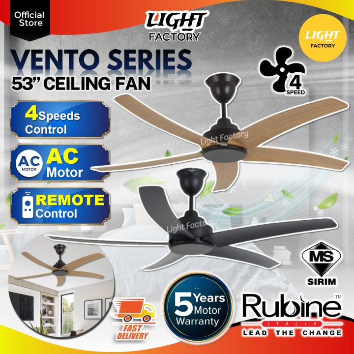 RUBINE VENTO Series 42" | 53" 5 Blades Oil Brown / Matte Black AC Motor ...