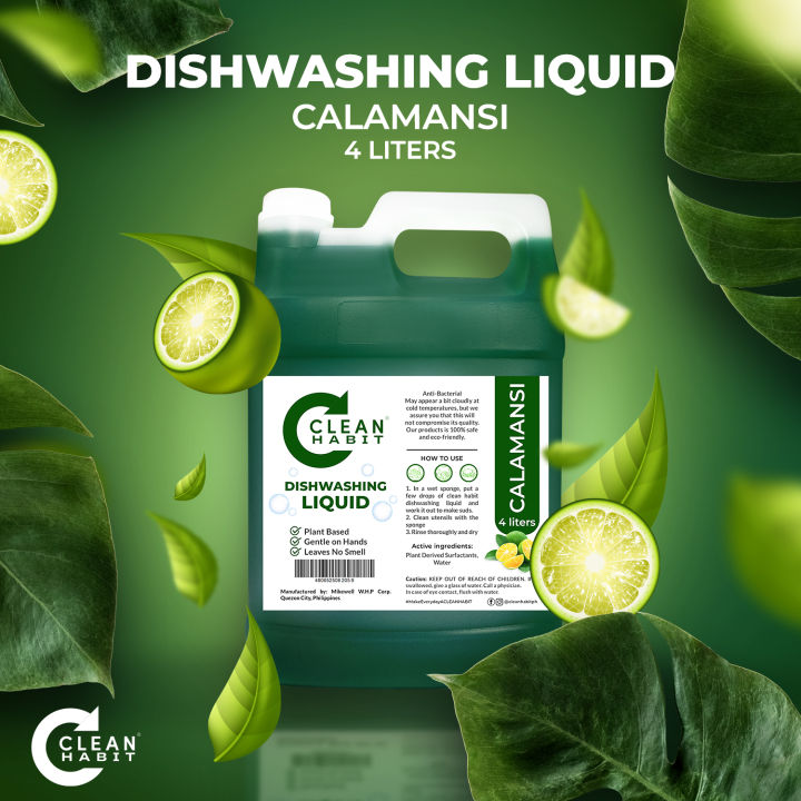 Clean Habit Anti-Bacterial Dishwashing Liquid 4 Liters - Calamansi DWL ...