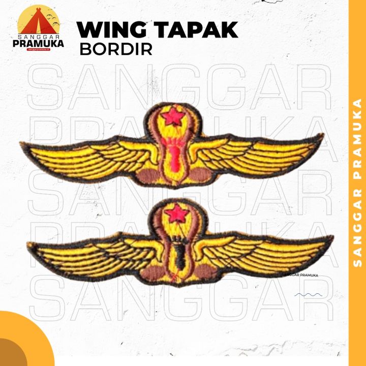 Wing Tapak bordir / Wing Tapak Pramuka Bordir / wing Tapak Merah / Wing ...