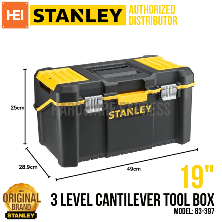 Stanley 19" 3-Level Cantilever Tool Box Toolbox Tool Organizer 83-937 ...