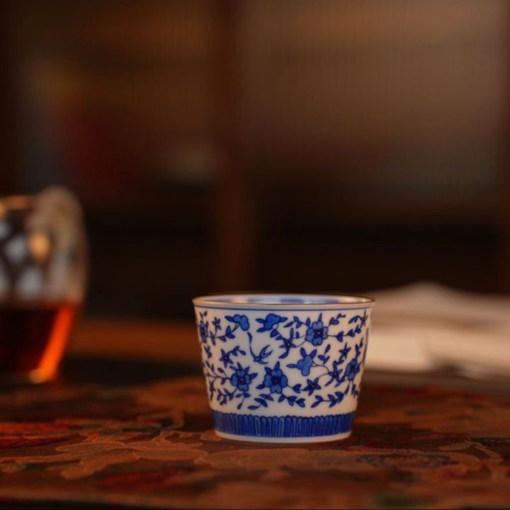 (Local Singapore) Teacup Fully Handcrafted Hand-painted Gilt Straight ...