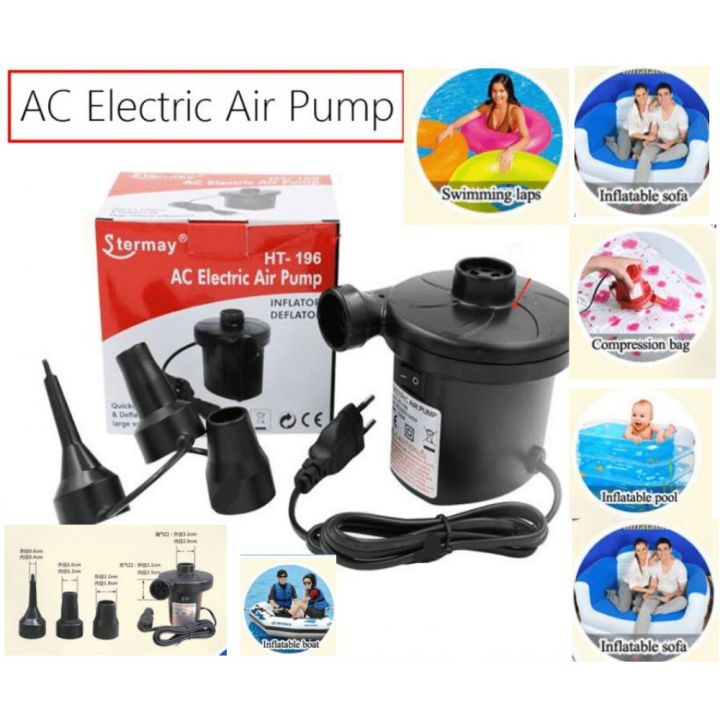 Electric Air Pump Home Inflate Deflate for Air Mattress Swimming Pool ...