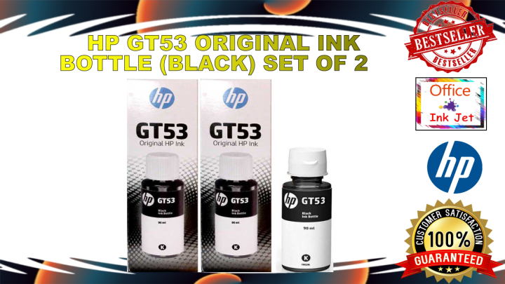 HP GT53 ORIGINAL INK BOTTLE 90ML (BLACK) SET OF 2 | Lazada PH
