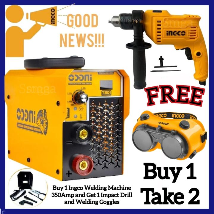 Ingco Inverter MMA Welding Machine 350Amp ING-MMA3502P + FREE Impact ...