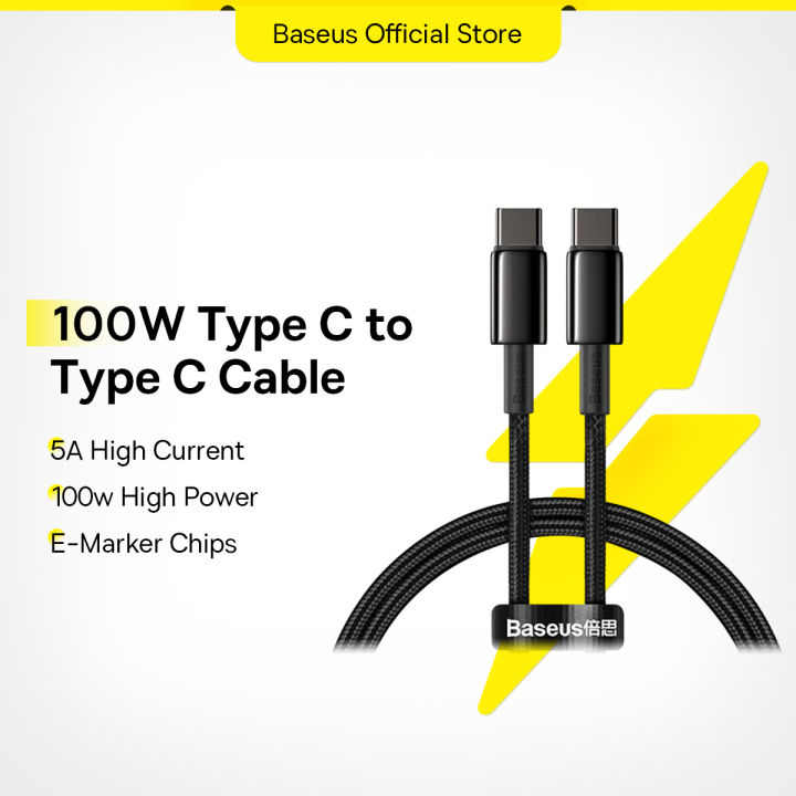 Baseus 100W Type-C to Type-C Tungsten Gold Fast Charging Data ...