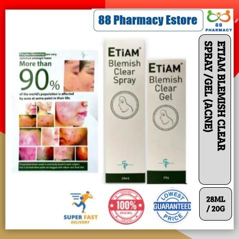 ETIAM Clear Spray 28ml/Blemish Clear Gel 20g (Acne spot treatment to ...