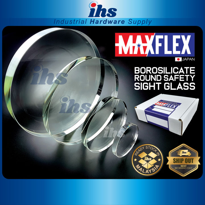 BOROSILICATE ROUND SIGHT GLASS c/w 2 pcs gaskets / INDUSTRIAL GLASS ...