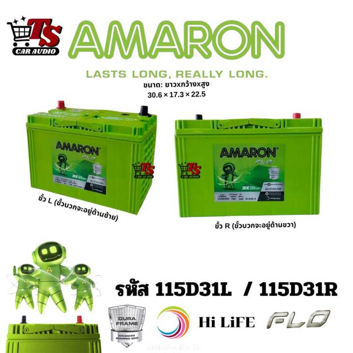 แบตเตอรี่ Amaron 115D31L และ 115D31R รับประกัน 2ปีเต็ม แบตเตอรี่แบบแห้ง ...