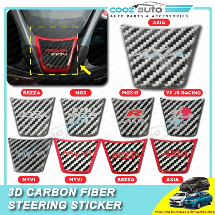 PERODUA MYVI 2018 - 2022 AXIA BEZZA 3D EPOXY CARBON EMBLEM STICKER YI ...